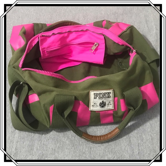 PINK Victoria's Secret | Bags | Vintage Pink By Vs Greenpink Duffle Bag ...